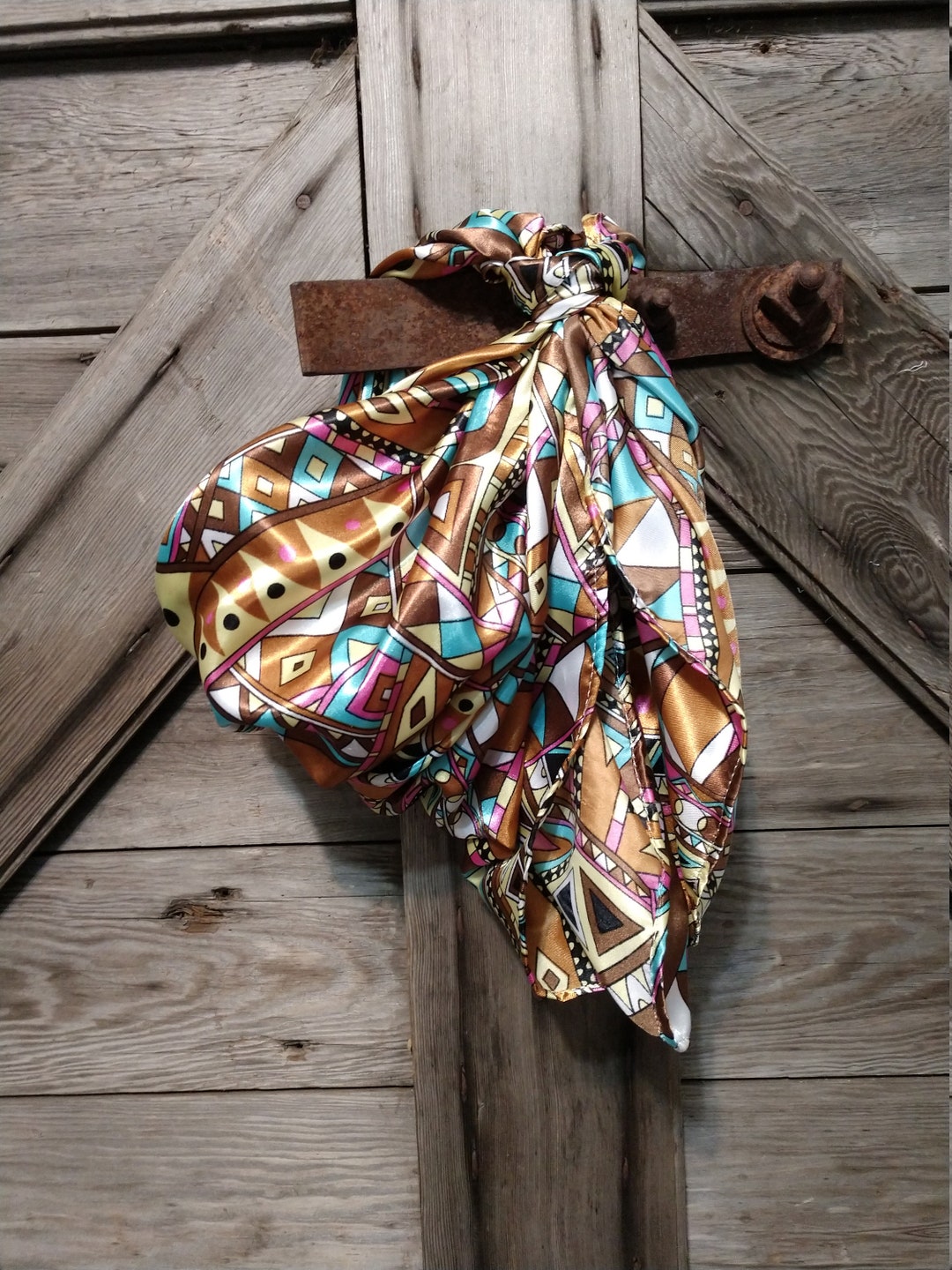 Wild Rag Brown Geo Print Cowboy Wild Rag Western Neck Scarf Bandana by ...