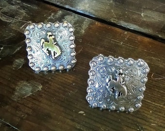 Wild Rag SLIDE 531 Square Praying Cowboy Berry Concho Slide Concho ...