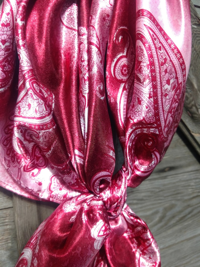 Wild Rag Red and White Paisley Cowboy Western Neck Scarf - Etsy