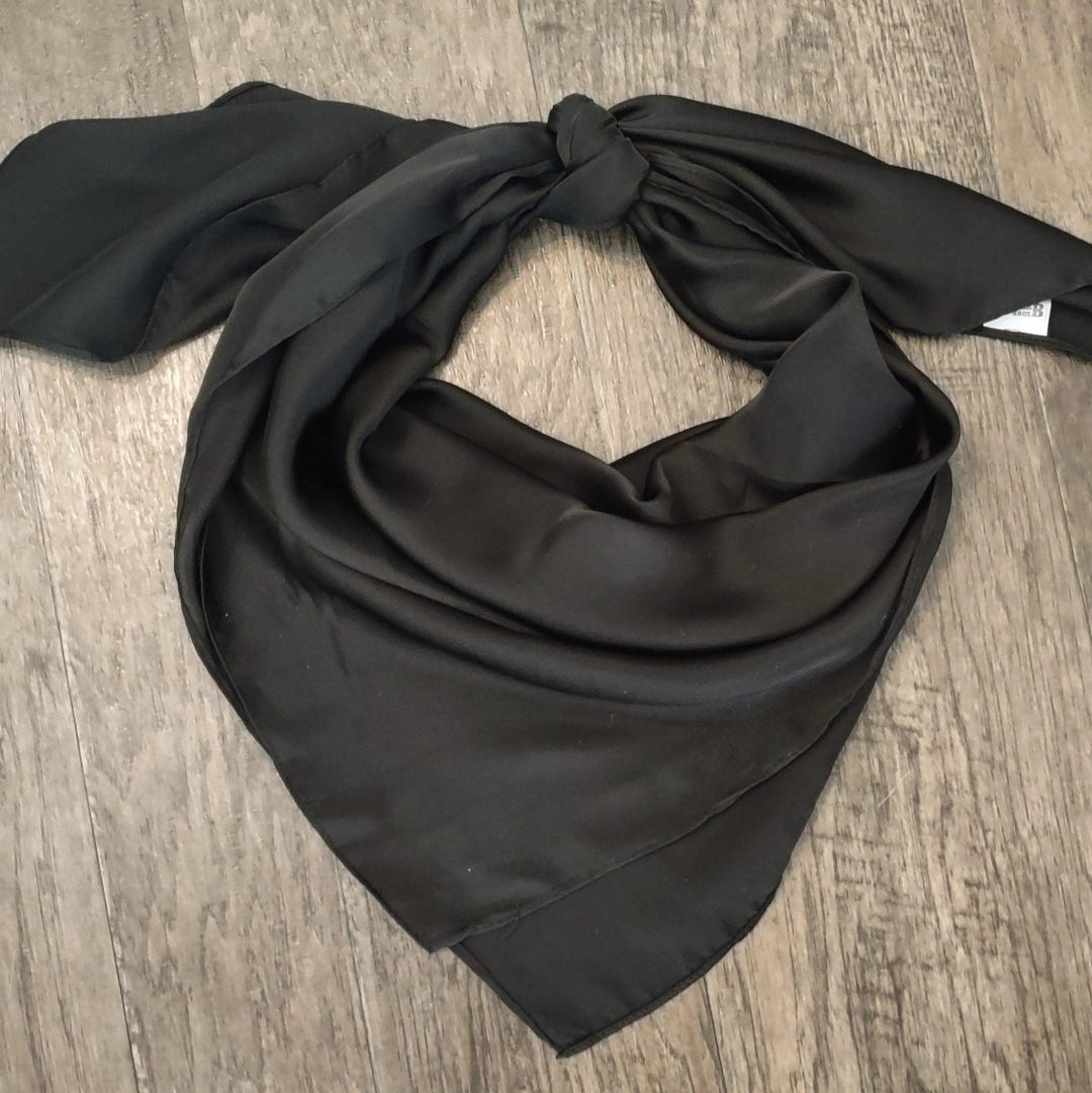 Wild Rag Solid Black Western Cowboy Neck Scarf Bandanna by Double B ...