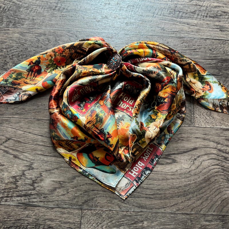 Cowboys Silk Scarf - Etsy