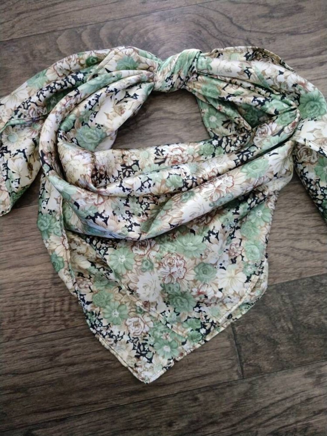 Wild Rag Sage Green Vintage Floral Print Cowboy Western Neck Scarf ...