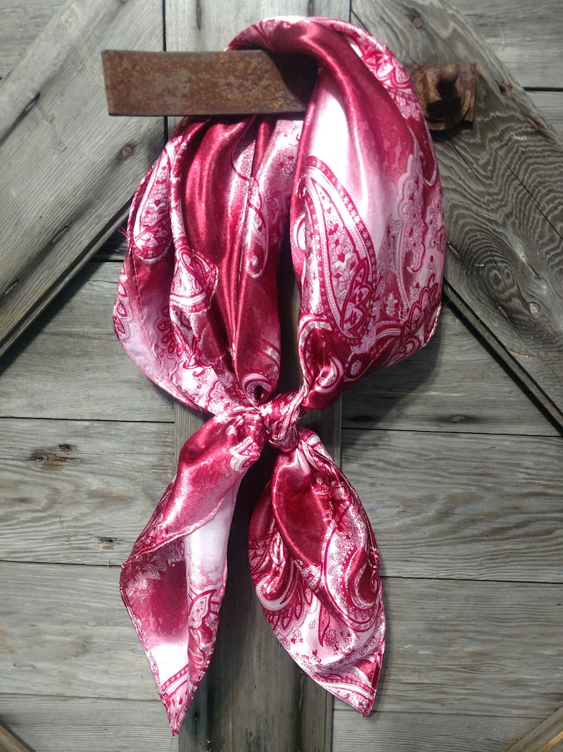 Wild Rag Red and White Paisley Cowboy Western Neck Scarf | Etsy