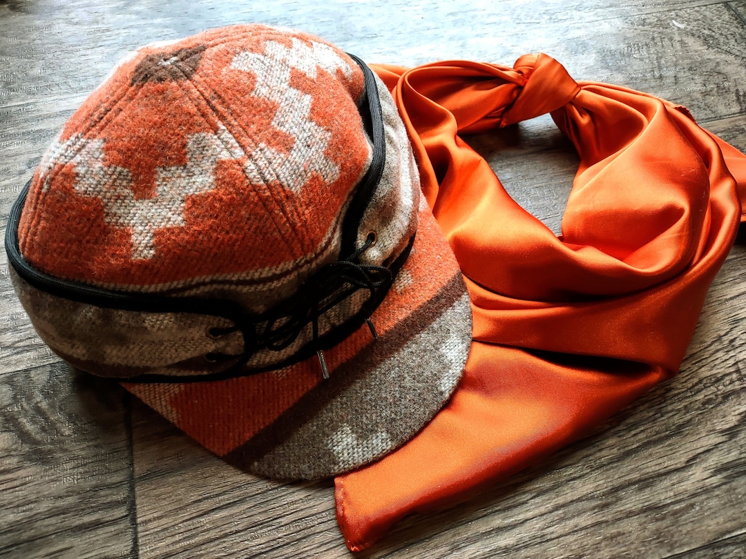 Stockman's Wool Hat Rust Orange Navajo Pattern Railroad Cattleman's ...
