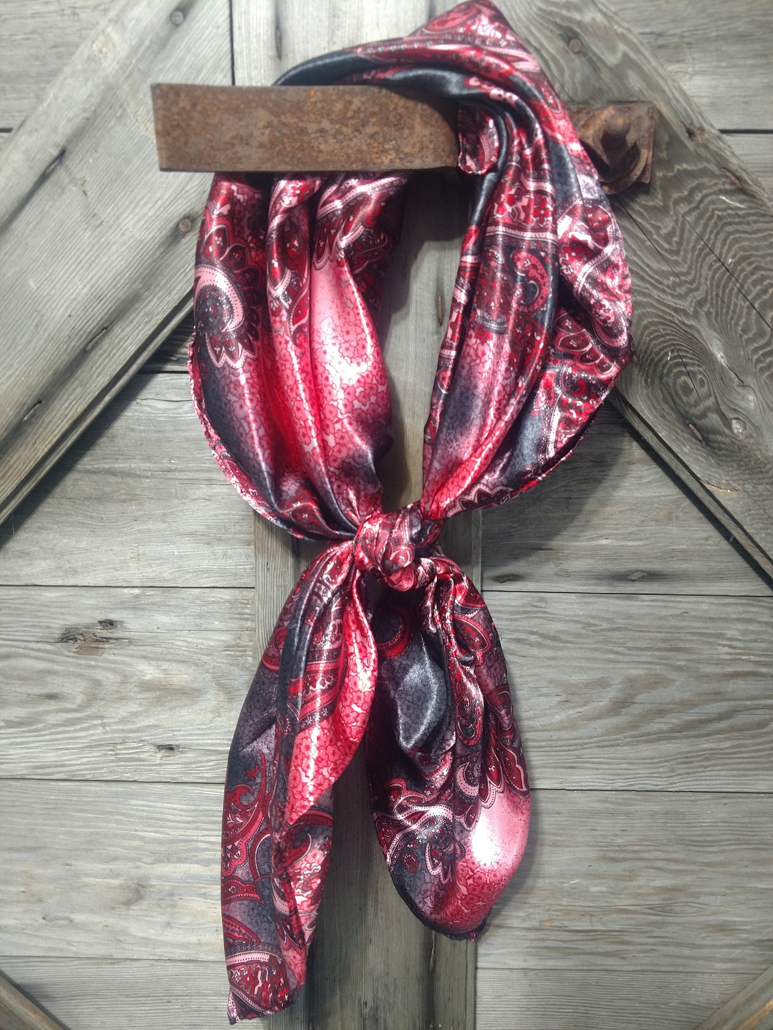 Wild Rag Red and Black Paisley Cowboy Western Neck Scarf Bandanna by ...
