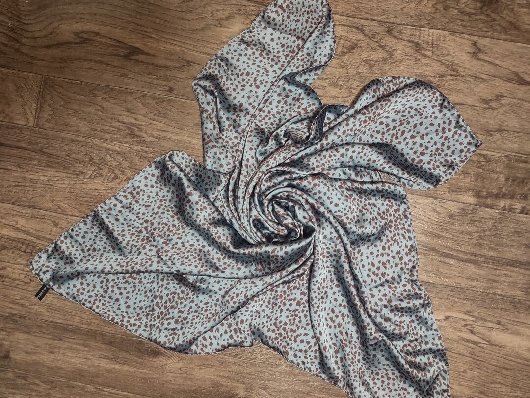 Wild Rag Dusty Blue and Brown Small Cheetah Spots Western Cowboy Neck ...