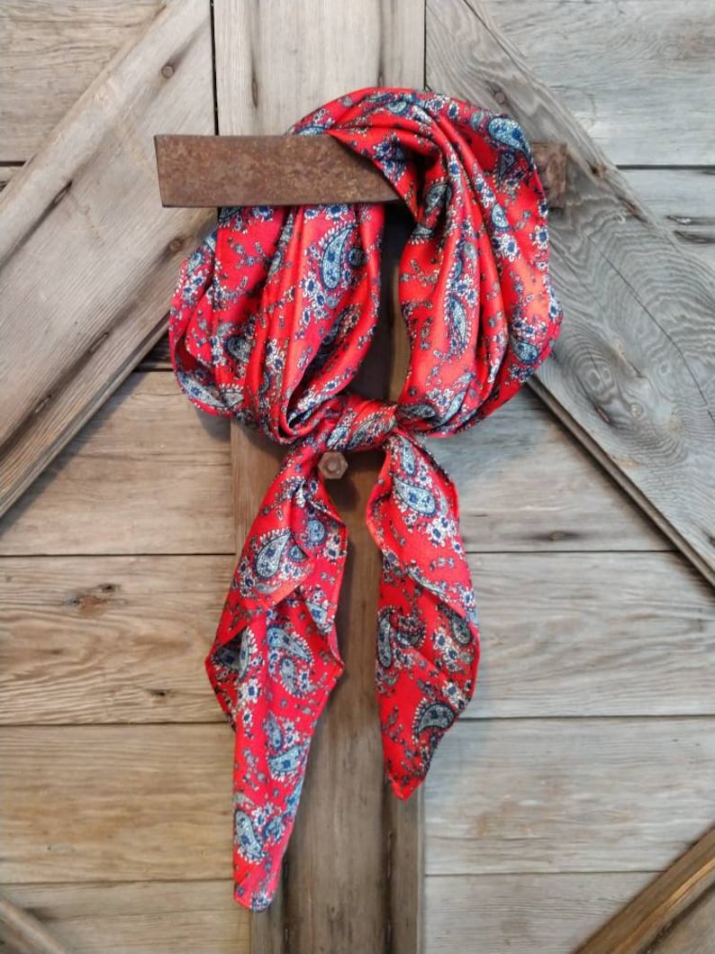 Wild Rag PAISLEY 101 Retro Red Cowboy Western Neck Scarf Bandanna by ...