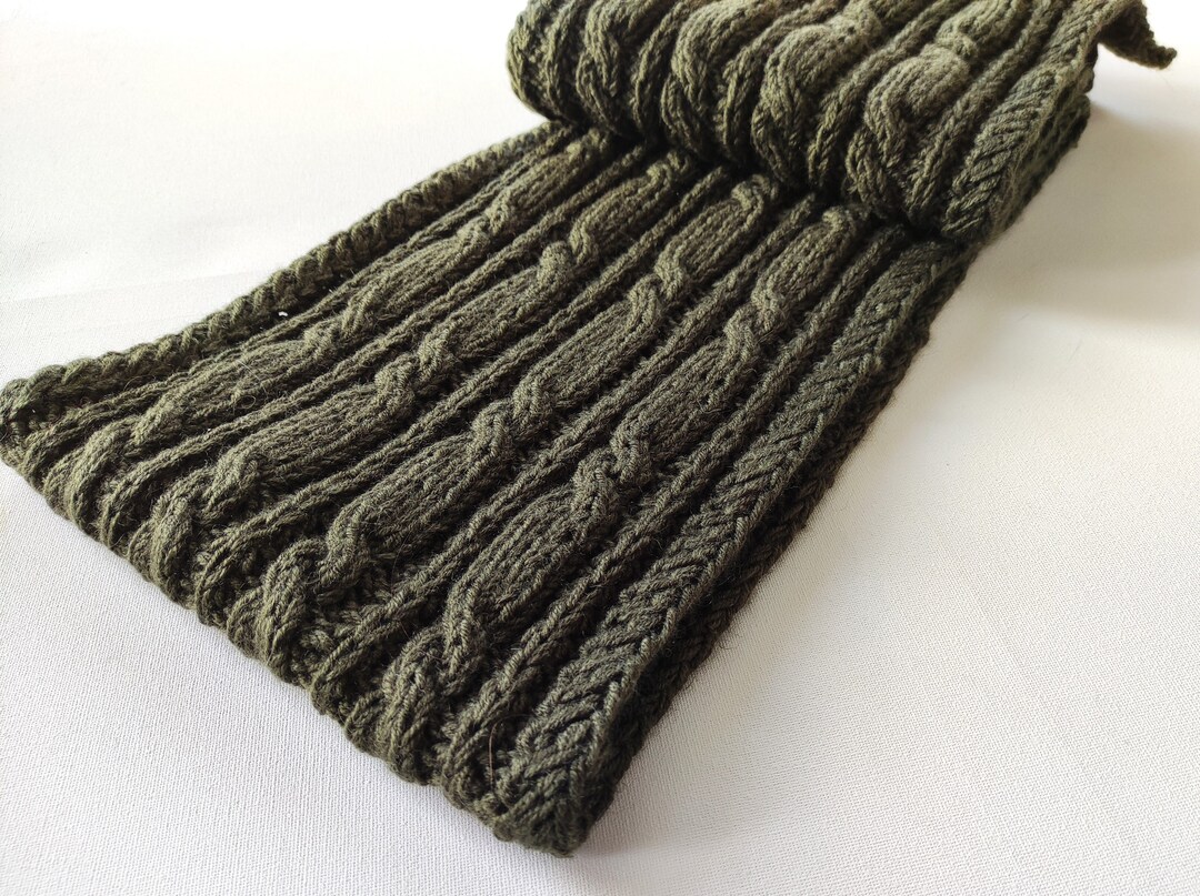 XXL Green Scarves,green Scarf,winter Scarf,warm Scarf ,hand Knitted ...