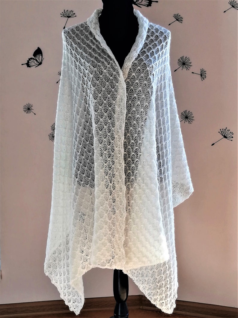 Châle en laine d'alpaga, Châle blanc, Châle en mohair, Châle pour ...