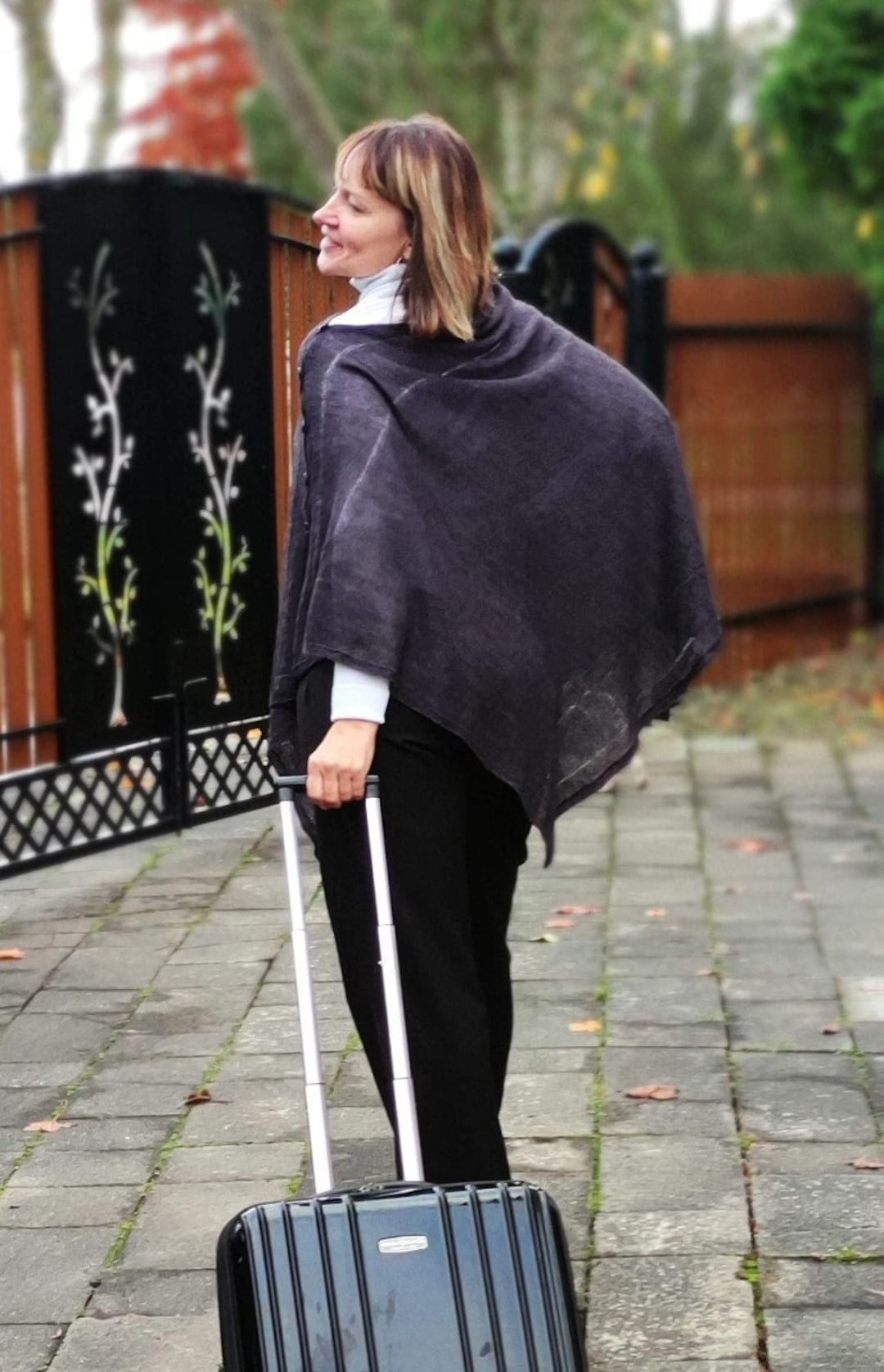 Poncho-shawl,alpaca Wool Shawl,black Poncho Sweater,handmade Shawl ...