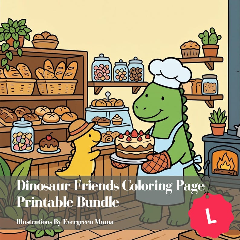 Dinosaur Friends Coloring Pages | Kids Activity Bundle (PDF Download ...