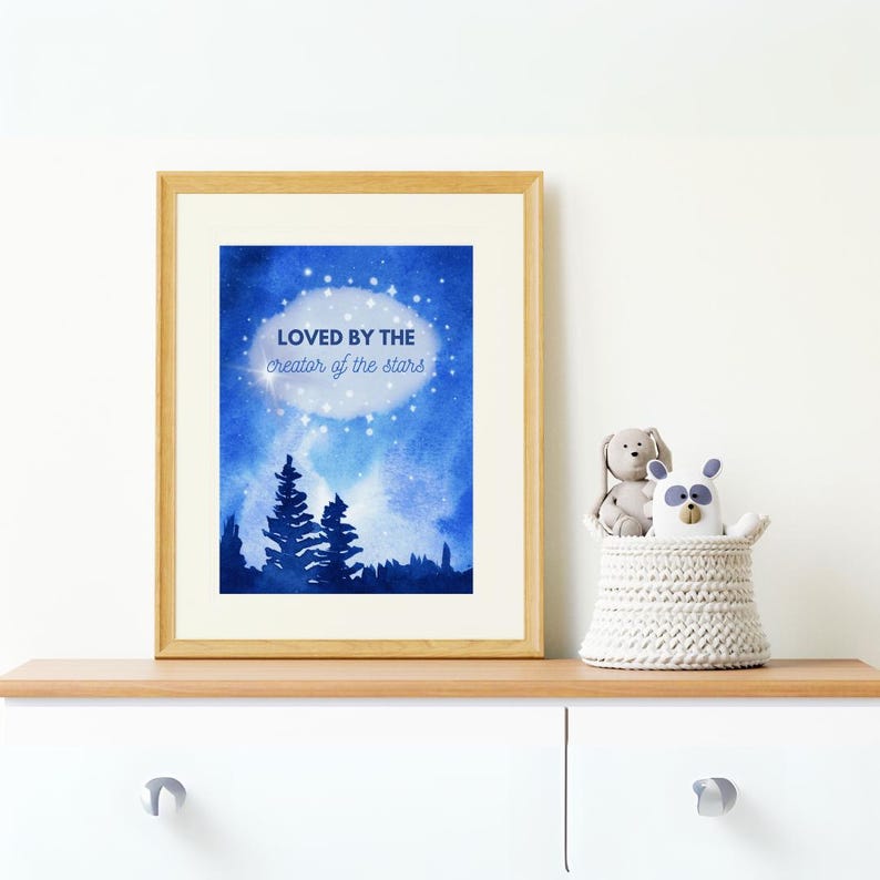 Loved by the Creator of the Stars - Christian Printable Wall Art ...