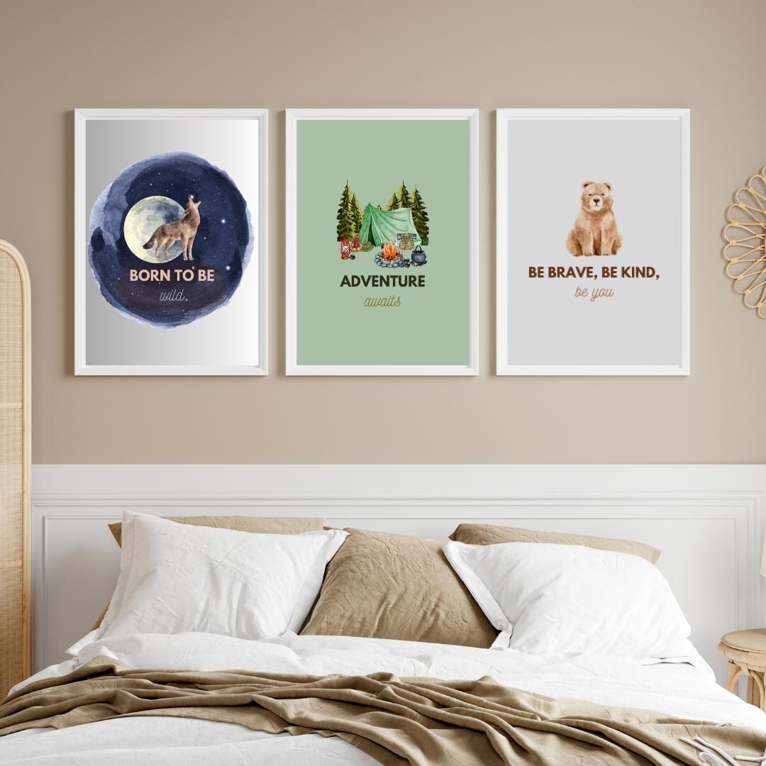 Nature Adventure Wall Art Bundle | 3 Digital Prints | Camping ...