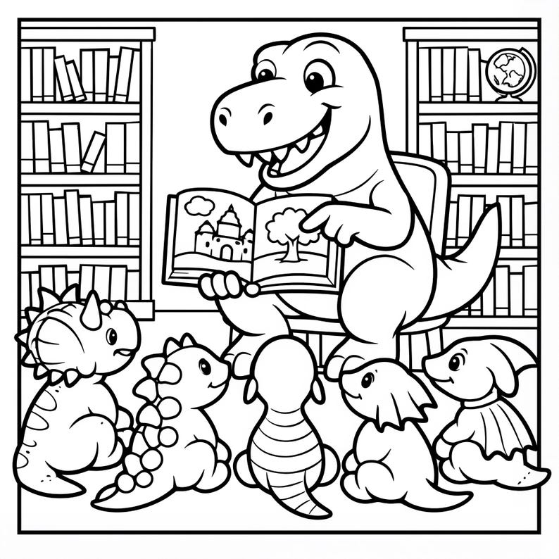 Dinosaur Friends Coloring Pages | Kids Activity Bundle (PDF Download ...