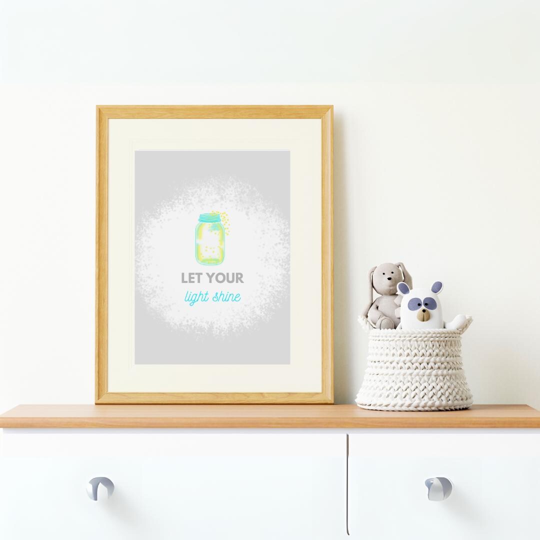 Let Your Light Shine Printable Wall Art – Firefly Mason Jar ...