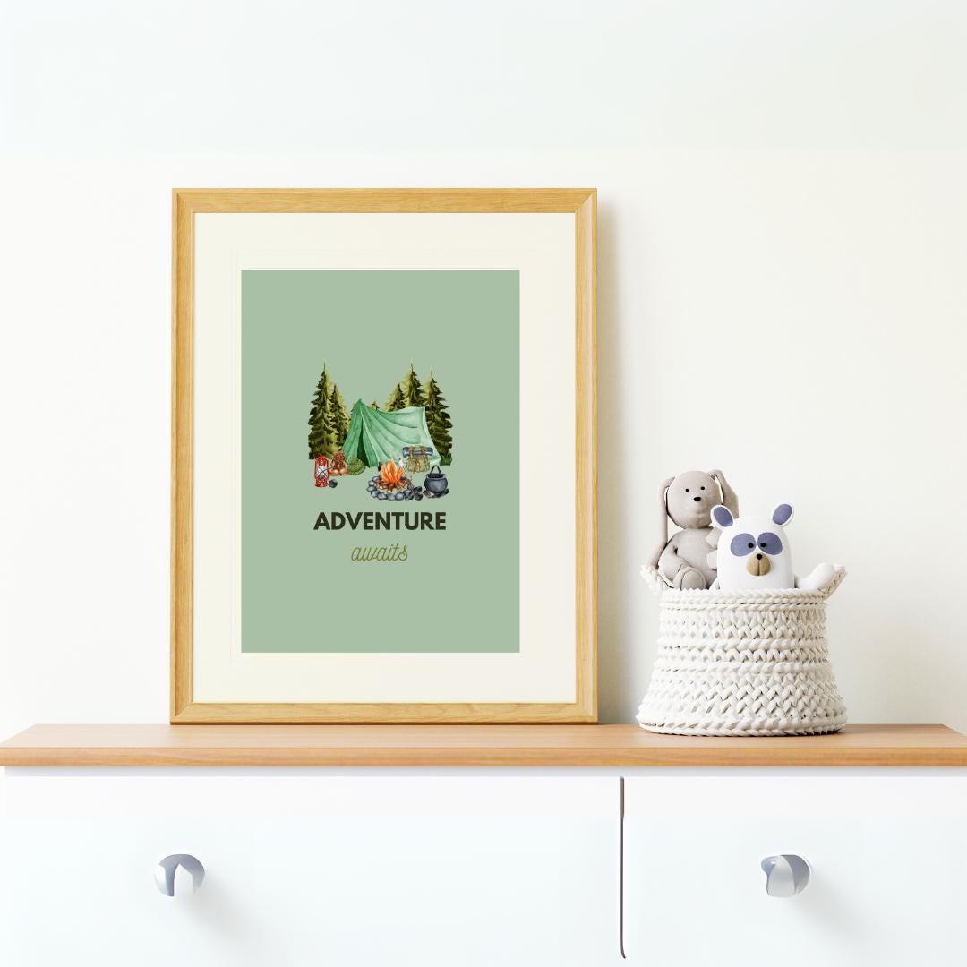 Adventure Awaits Camping Wall Art | Digital Download | Outdoor Nature ...
