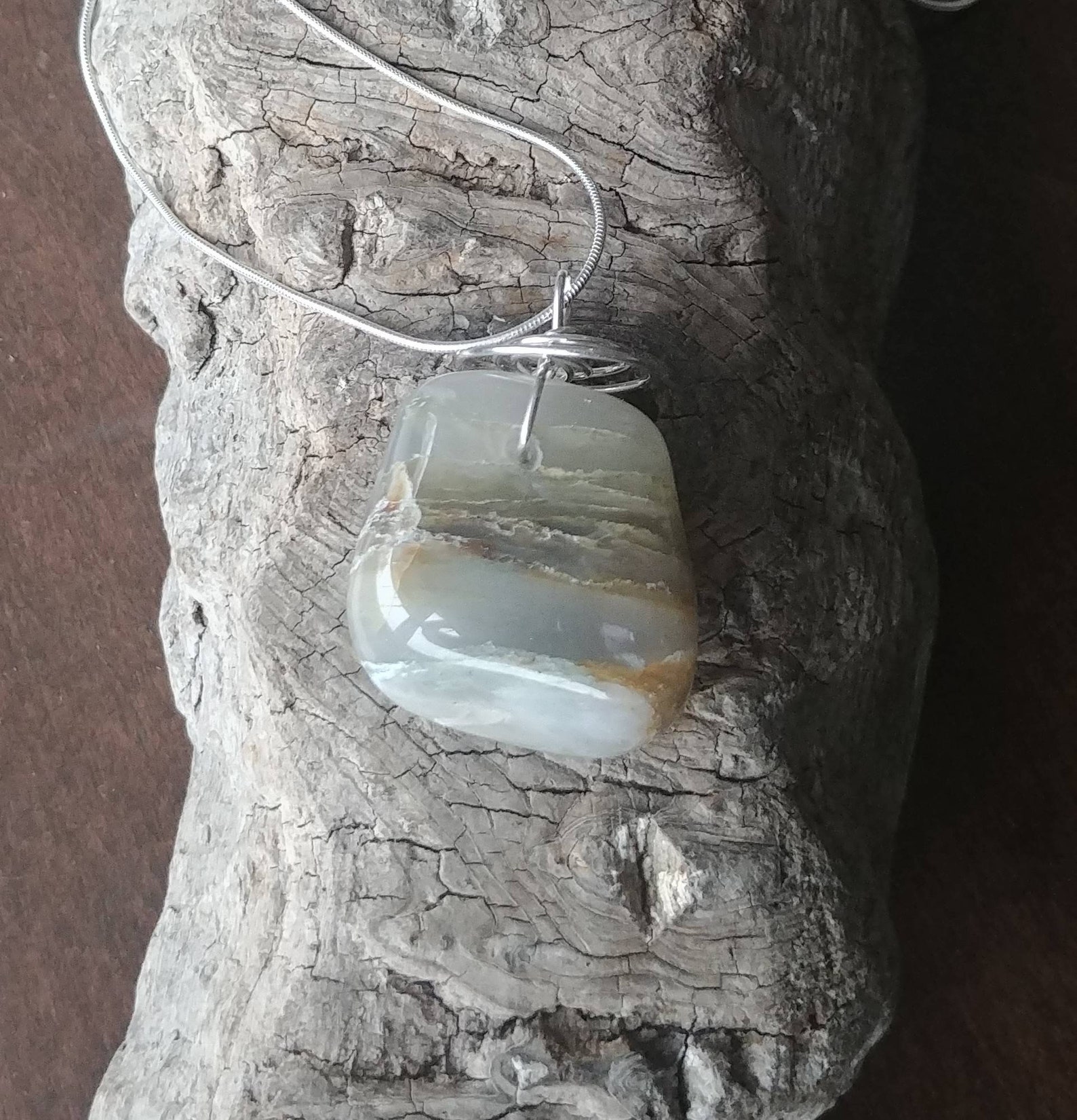 Polished Mixed Quartz Beach Stone Sea Stone Sterling Silver Wire ...