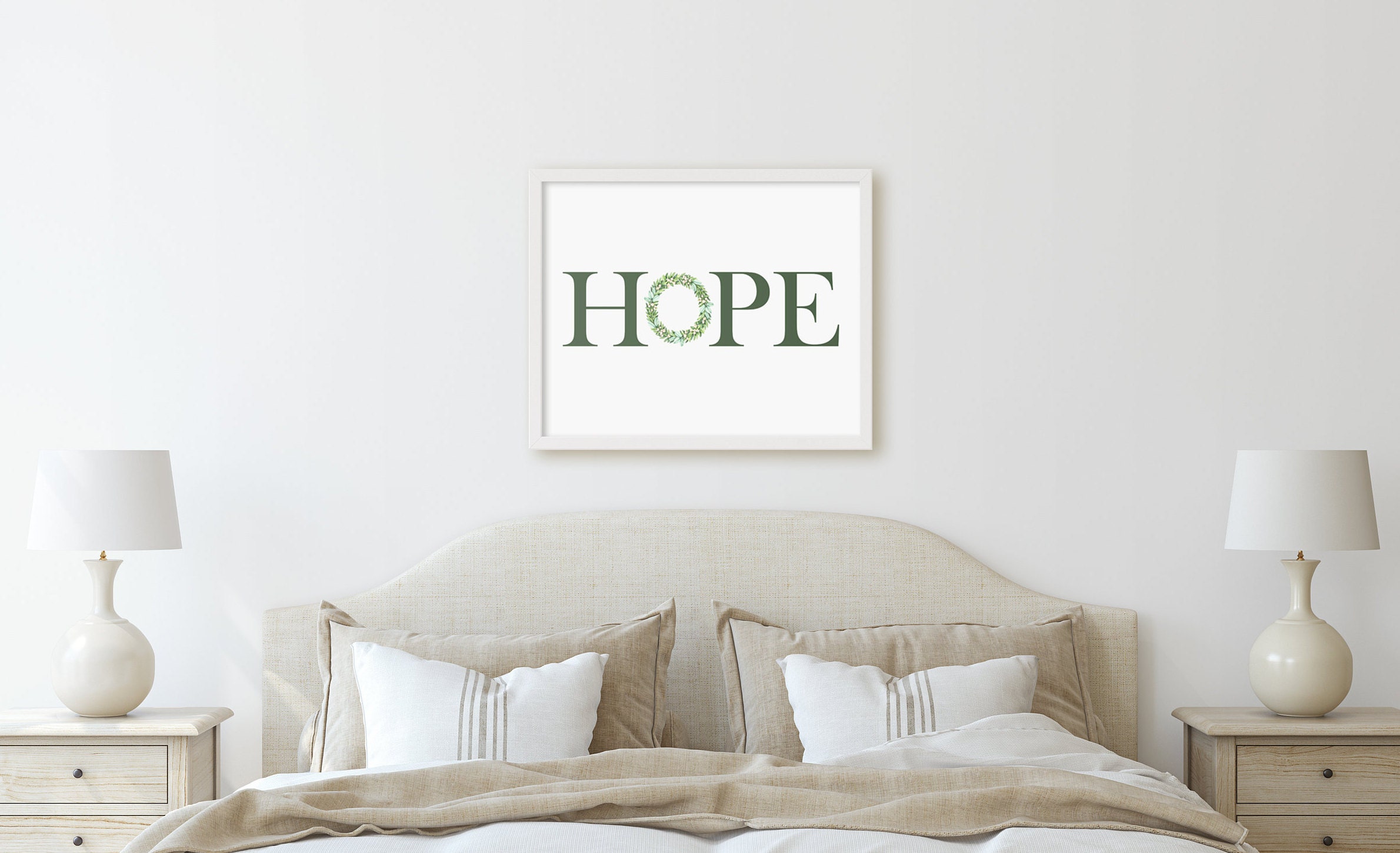 Christmas Hope Printable Wall Art Sign Christmas Wreath - Etsy