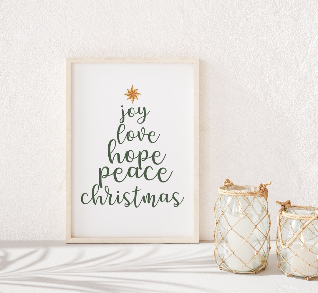 Joy Love Hope Peace Christmas Tree Printable, Digital Christmas Tree ...