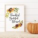 Thankful Grateful Blessed Wall Digital Art Print With Fall Floral ...