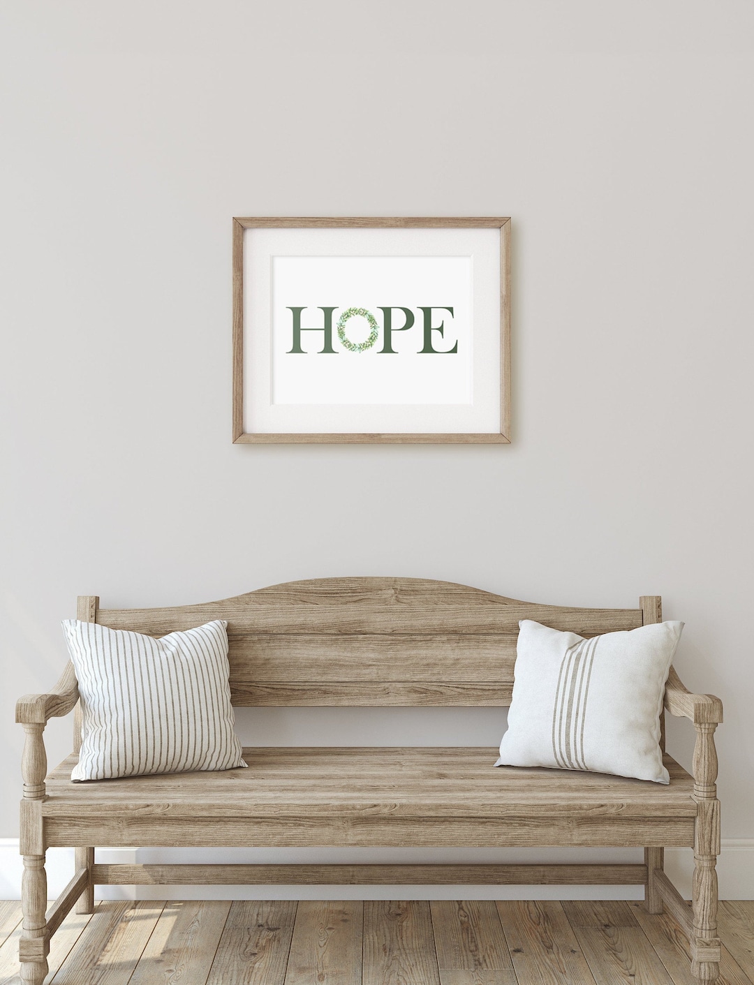Christmas Hope Printable Wall Art Sign, Christmas Wreath Digital Print ...