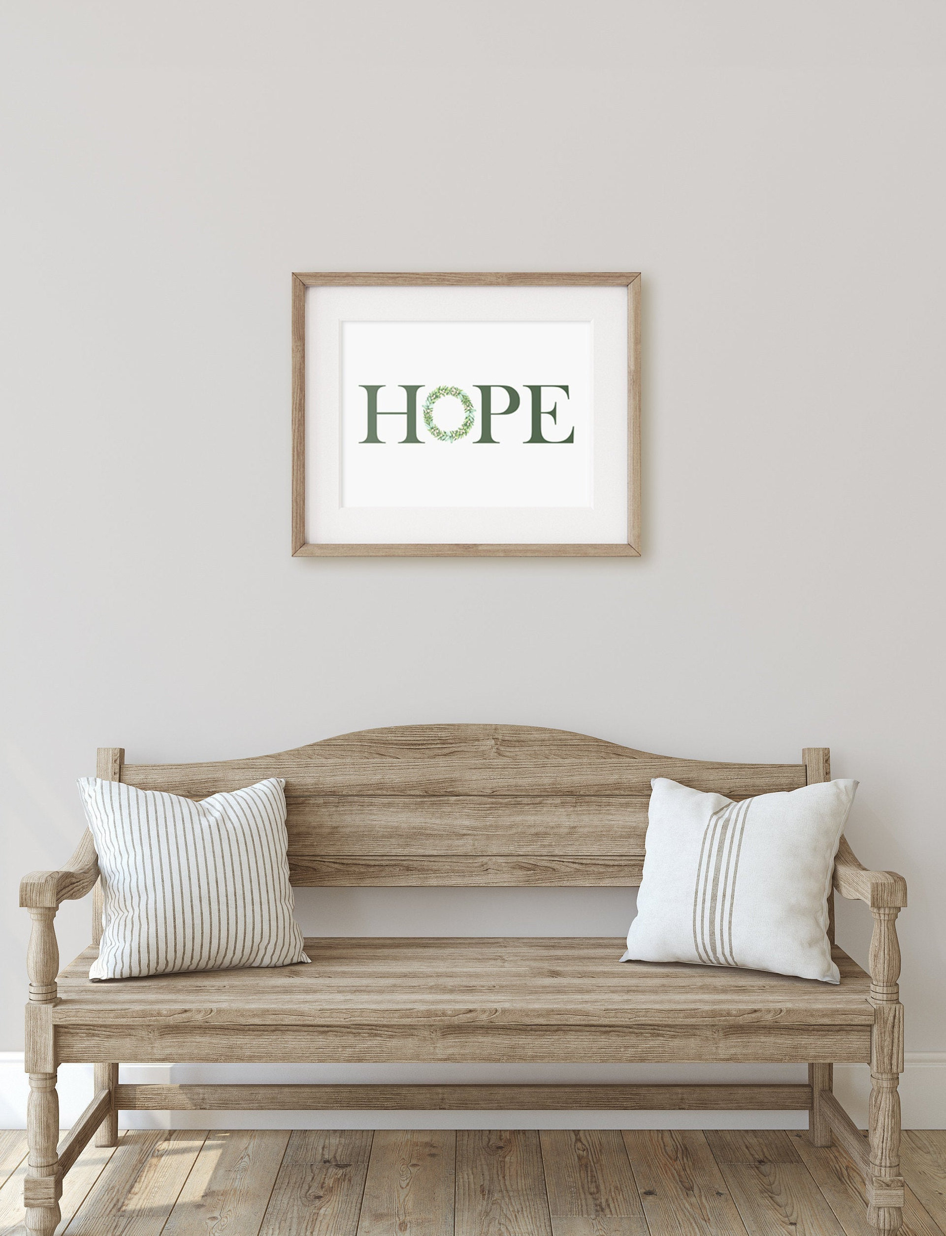 Christmas Hope Printable Wall Art Sign Christmas Wreath - Etsy
