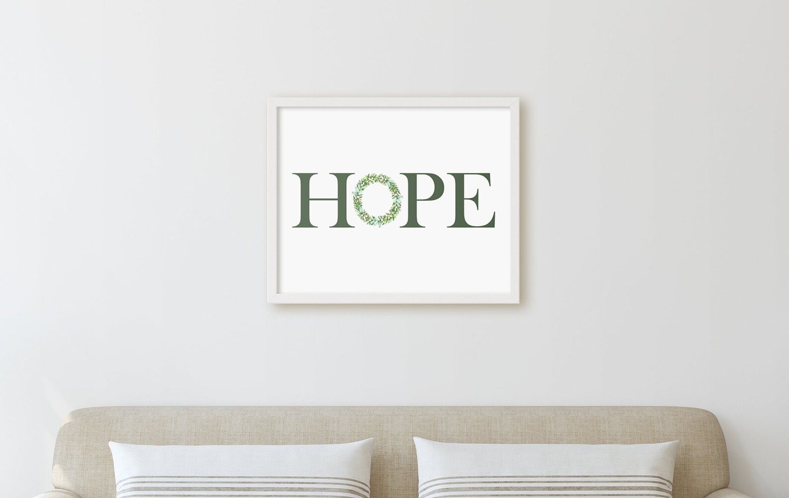 Christmas Hope Printable Wall Art Sign Christmas Wreath - Etsy