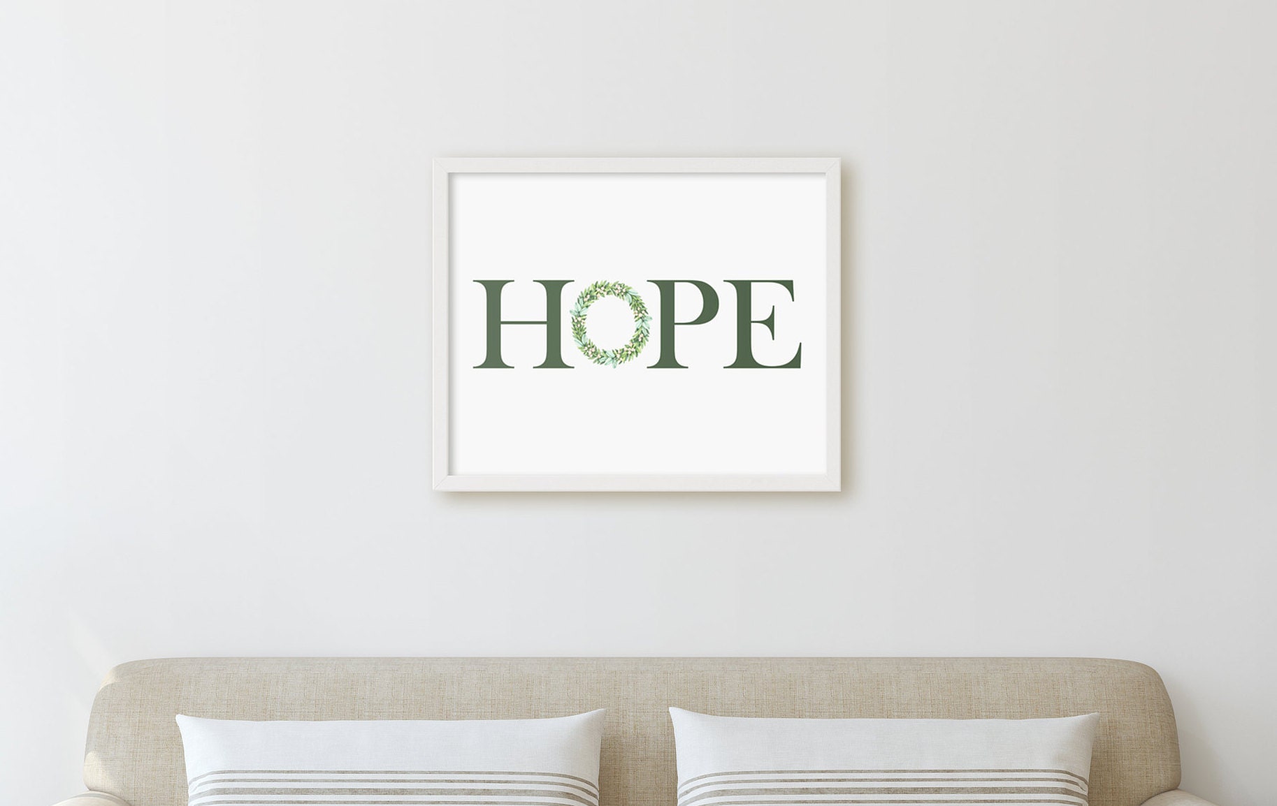 Christmas Hope Printable Wall Art Sign Christmas Wreath - Etsy