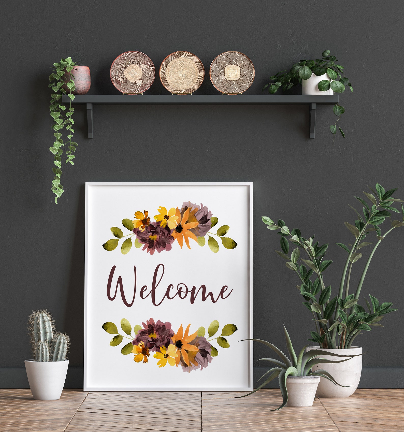 Fall Watercolor Welcome Digital Art Print, Instant Download - Etsy