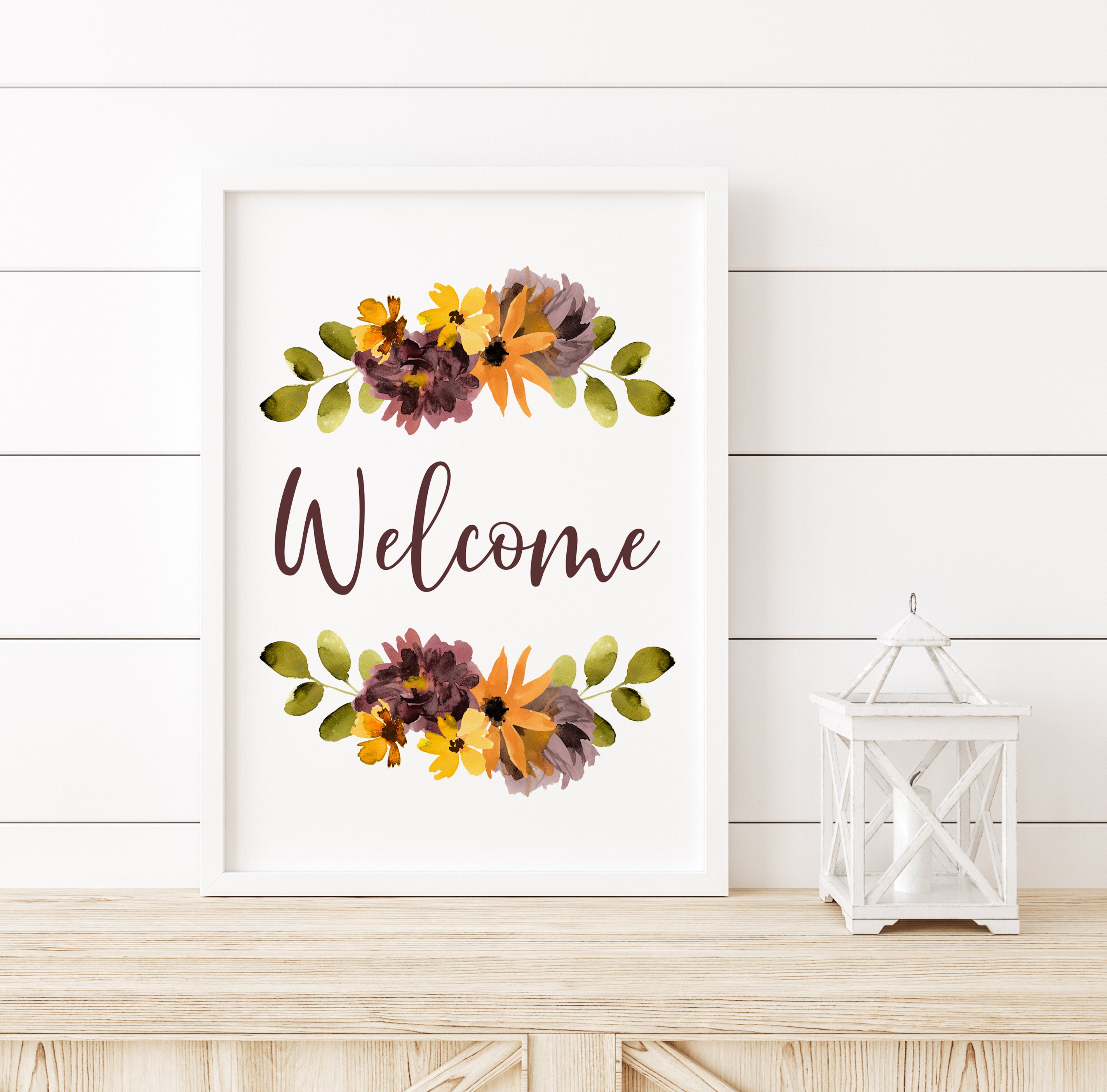 Fall Watercolor Welcome Digital Art Print, Instant Download - Etsy
