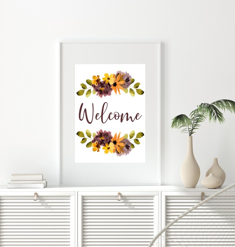 Fall Watercolor Welcome Digital Art Print, Instant Download - Etsy