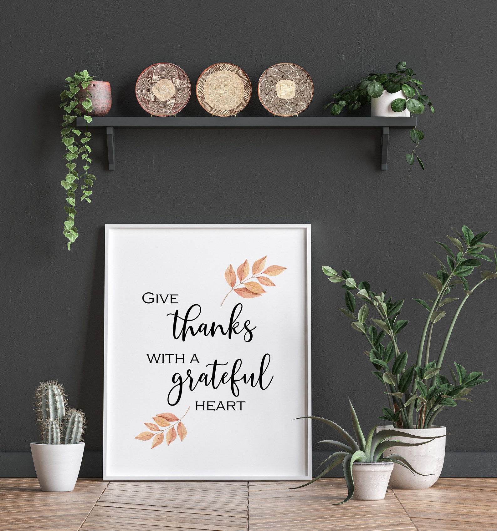 Give Thanks With a Grateful Heart Digital Art Print With - Etsy