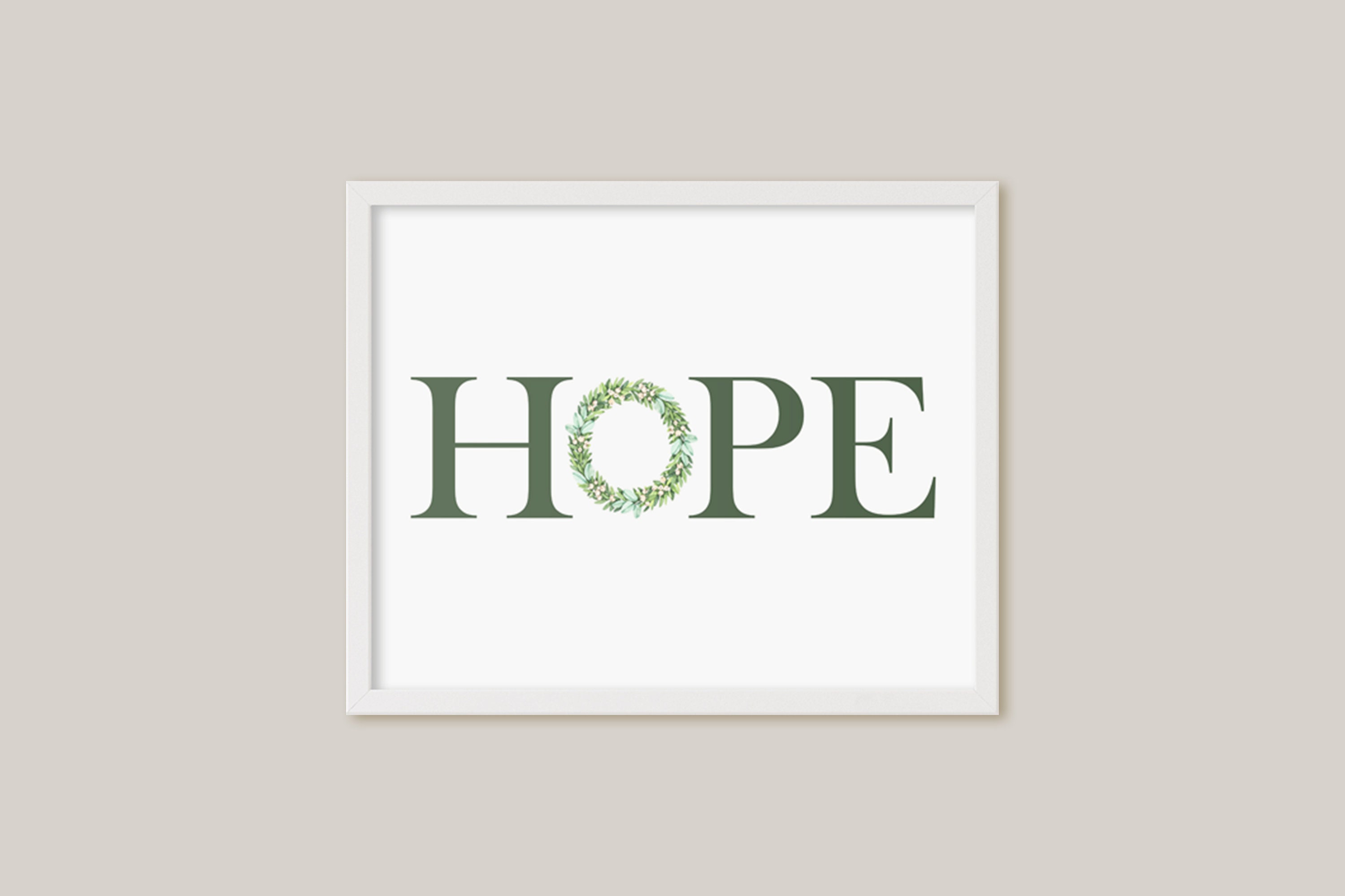 Christmas Hope Printable Wall Art Sign Christmas Wreath - Etsy
