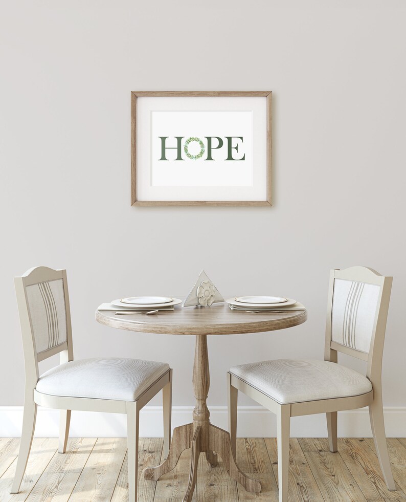 Christmas Hope Printable Wall Art Sign Christmas Wreath - Etsy