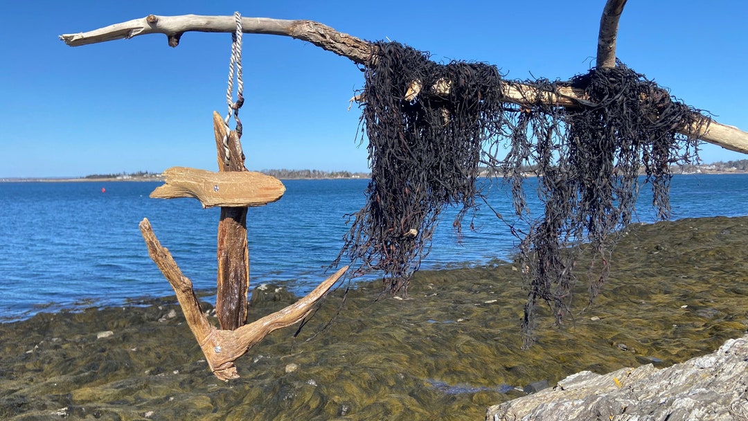 15 Inch Maine Driftwood Anchor, Alternative Door Wreath, Beach Home ...