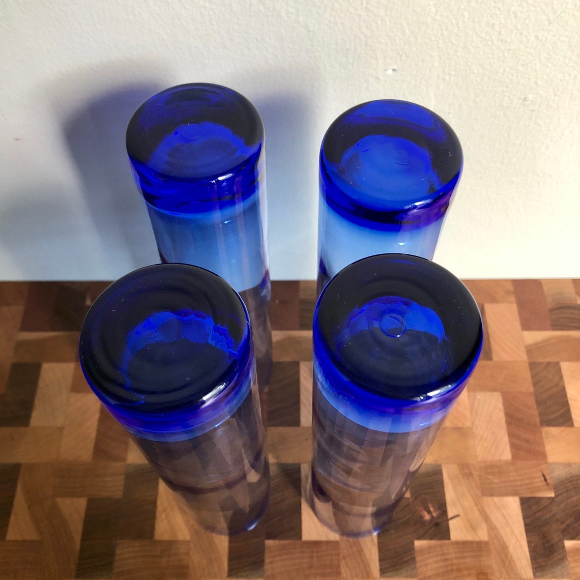 Vintage Libbey Glassware Cobalt Blue Cylinder Glass Bud Vases, Set of 4 ...