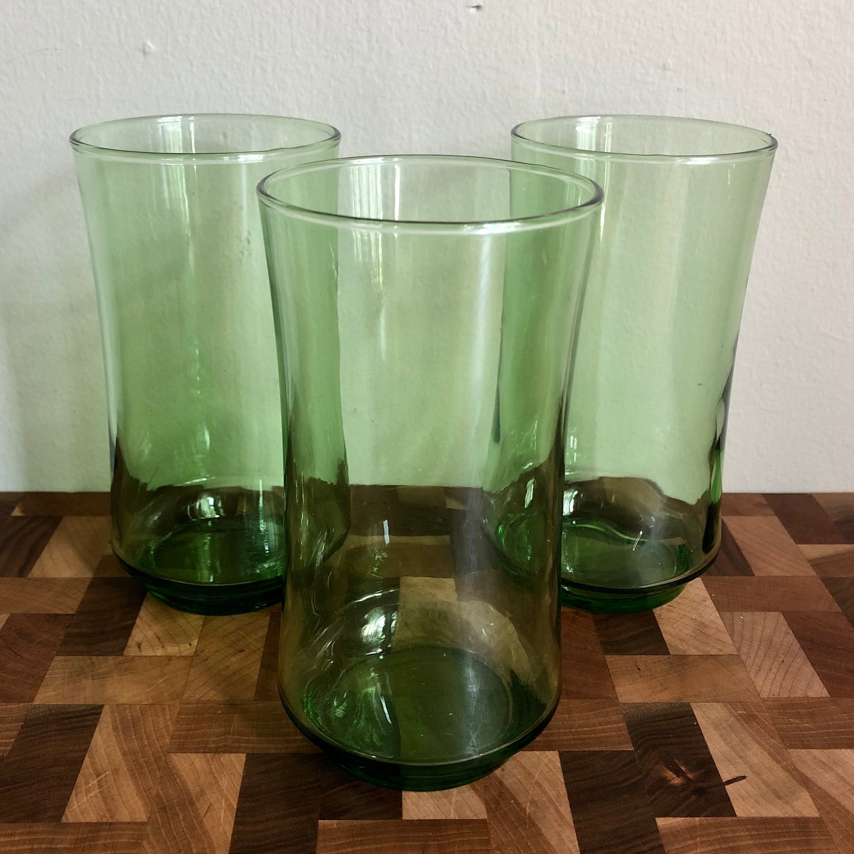 Vintage Libbey Belaire Lime Green Glasses Drinking Glasses Glass ...
