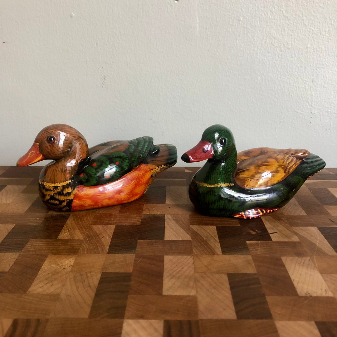 Vintage 1988 Enesco Pair of Ceramic Duck Figurines Sold Together - Etsy
