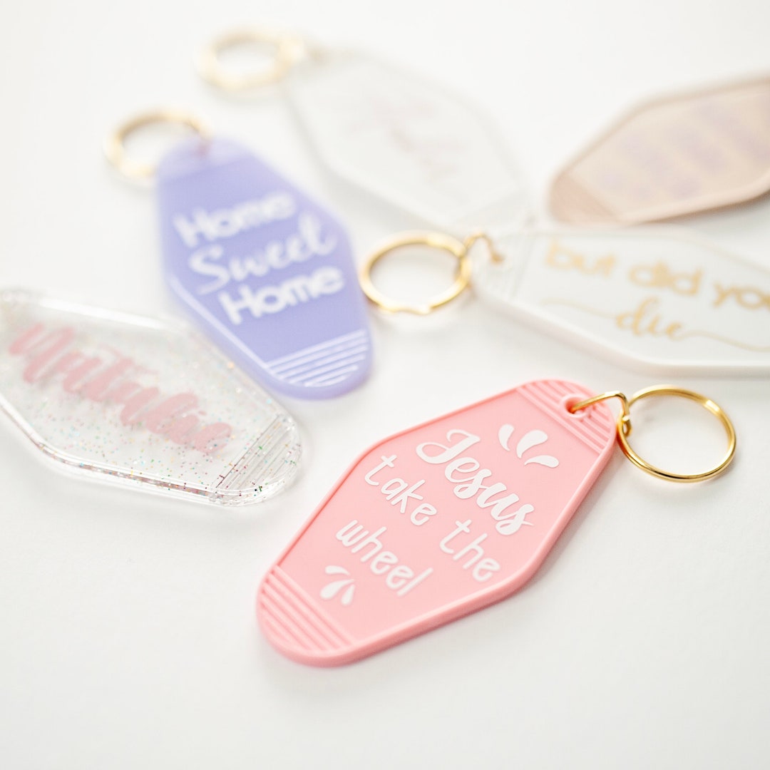 Customizable Motel Keychain - Etsy