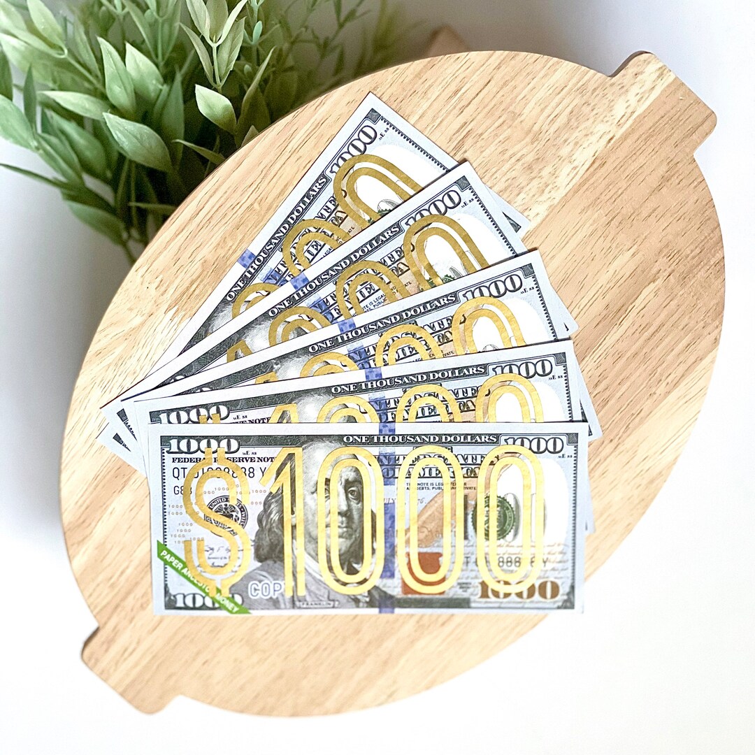 Cash Stuffing Placeholder 1K Bill Set of 5 - Etsy