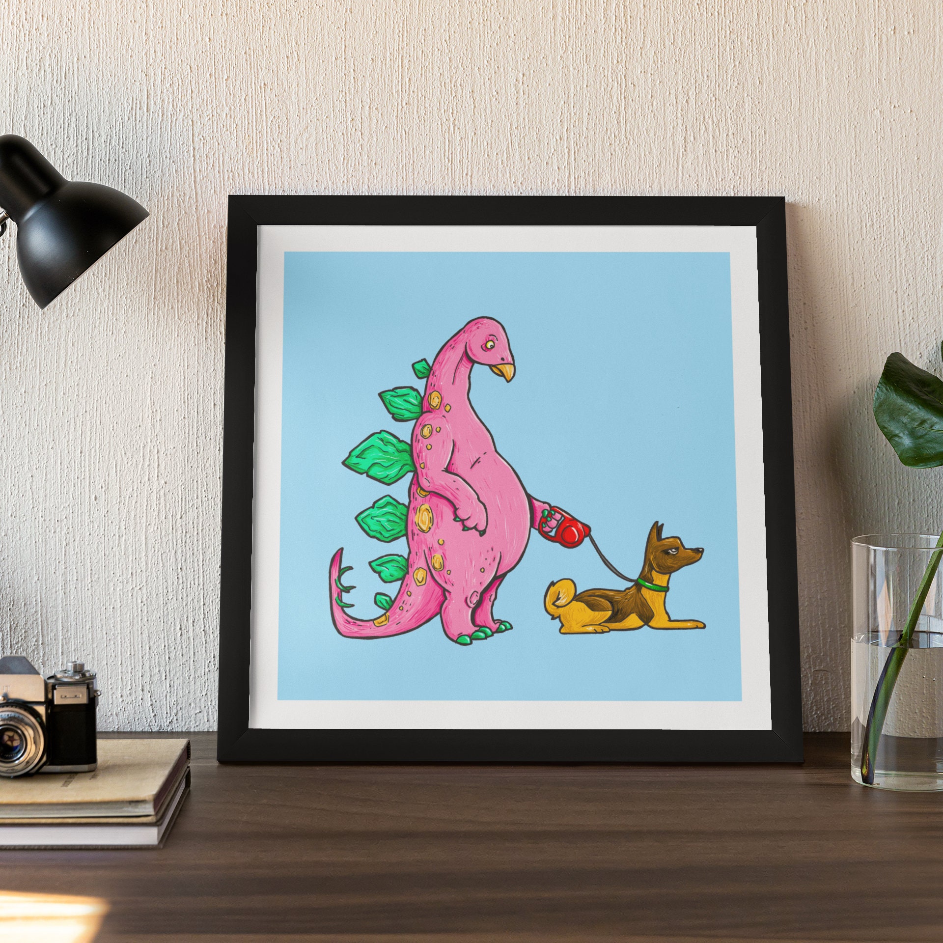 Stegosaurus jurassic Dog Park 8 X 8 Print - Etsy