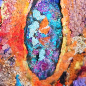 Felted Abstract Textured Painting of Series "rust", Felt Wall Art ...