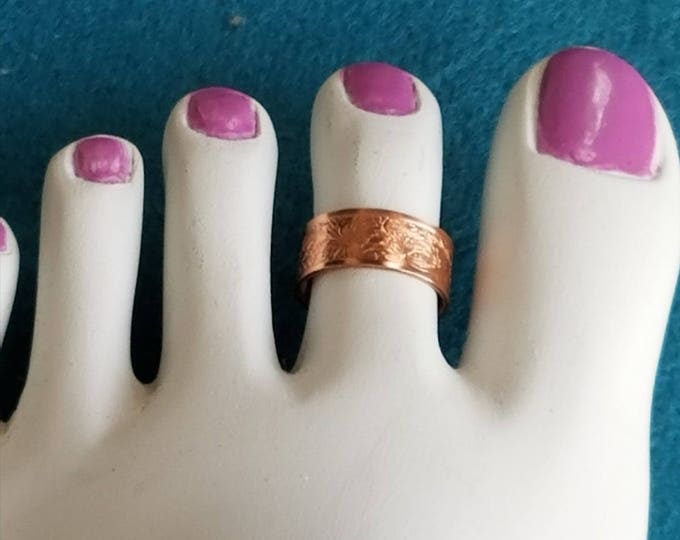 Solid Copper Toe Ring Adjustable - Etsy
