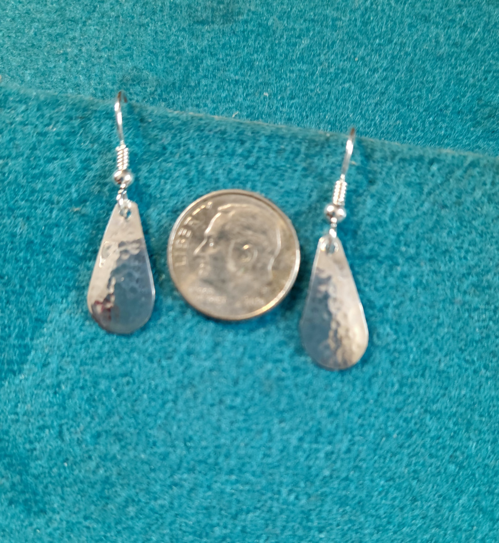 Hammered Sterling Silver Tear Drop Earrings - Etsy