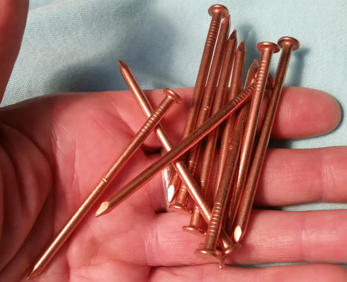NAIL 1 Solid Copper 3 Inch 10d 9 Gauge Common | Etsy