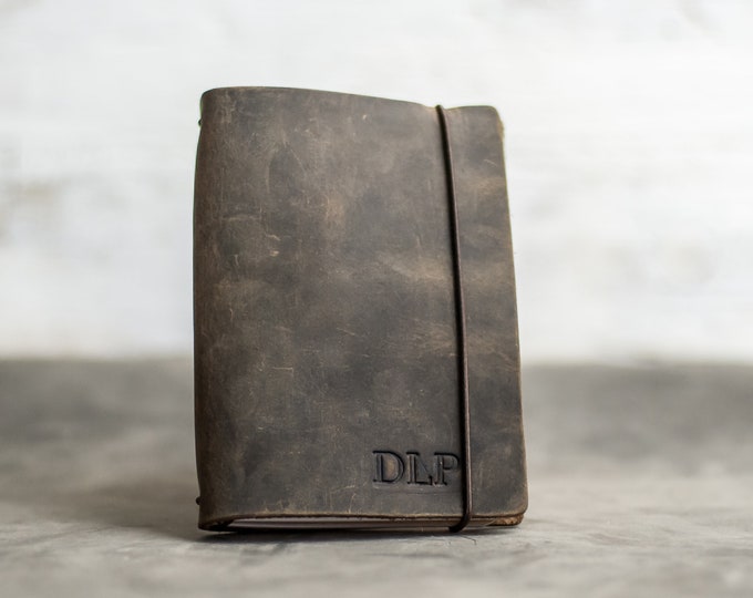 Personalized Mini Leather Journal, Full Grain Leather Pocket Book ...