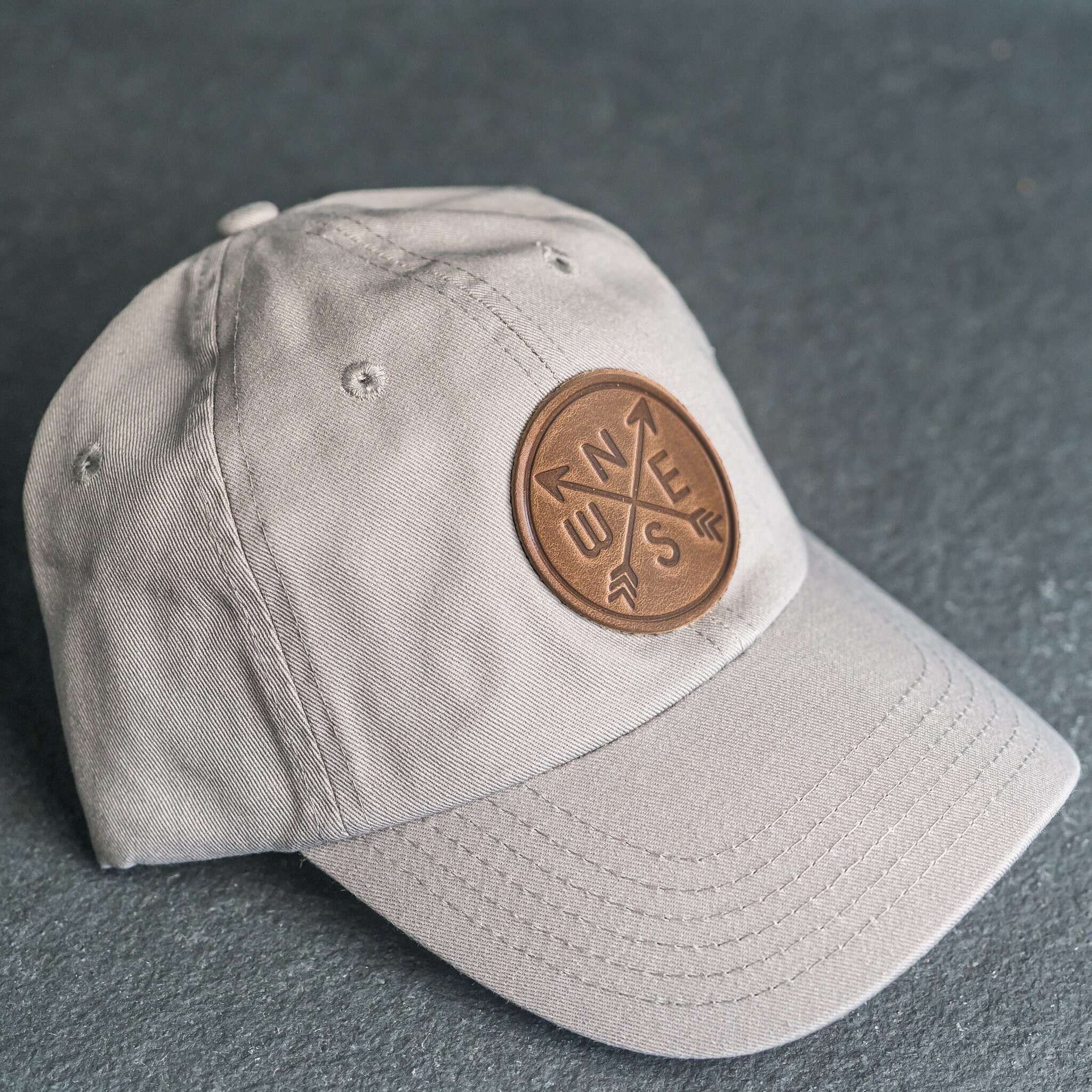 Compass Rose Unstructured Hat | Leather Patch Unstructured Style Hats ...