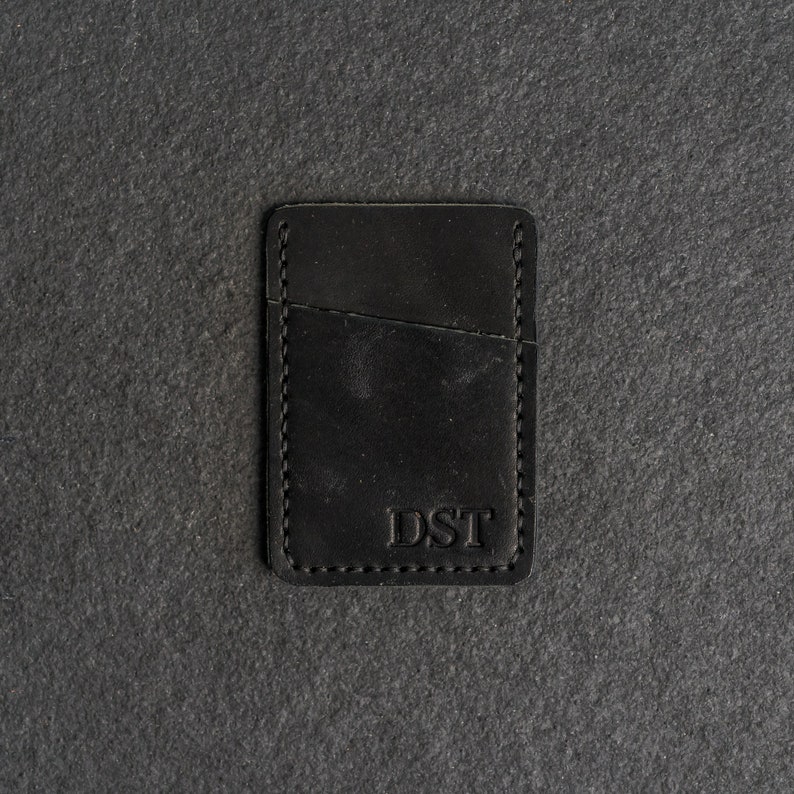 Personalized Leather Two Pocket Wallet | Small Minimalist Wallet | Men ...