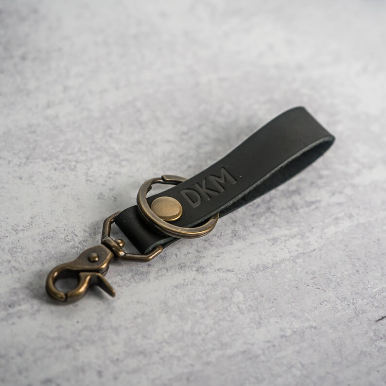 Personalized Leather Keychain Snap Closer With Keyring and - Etsy