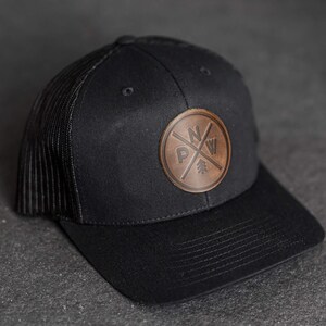 PNW Hat | Leather Patch Trucker Style Hat | Pacific Northwest Apparel ...